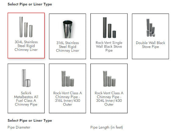 Chimney Liner & Pipe Length Calculator Tool