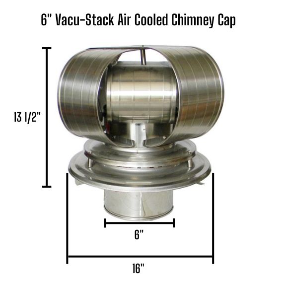 6 in. Vacu-Stack Chimney Cap - Air Cooled - Rockford Chimney