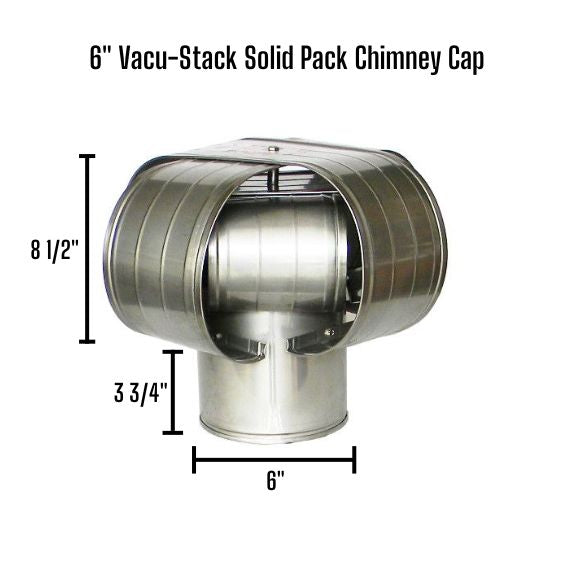 6 in. Vacu-Stack Chimney Cap - Non Air Cooled - Rockford Chimney