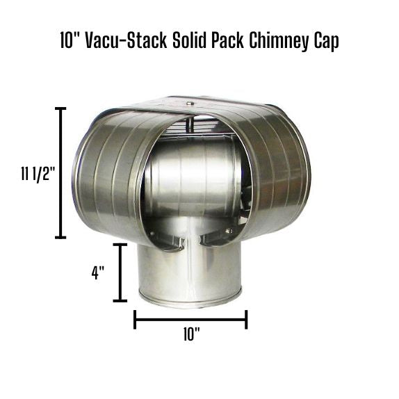 10 in. Vacu-Stack Chimney Cap - Non Air Cooled - Rockford Chimney