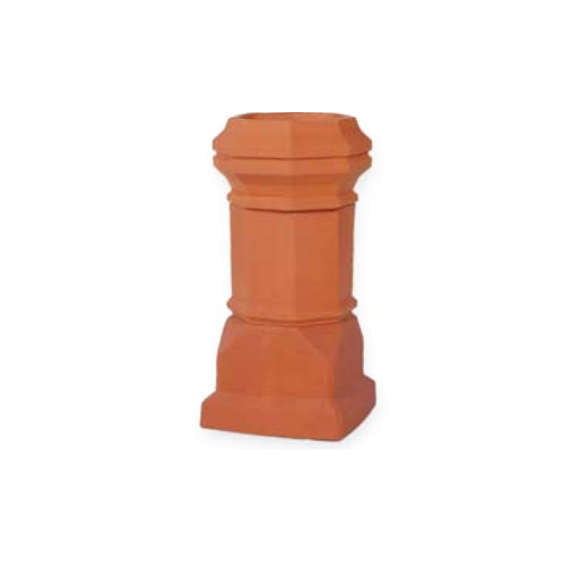 Clay Chimney Pot Estate Magnum Style with Square Base - Rockford Chimney